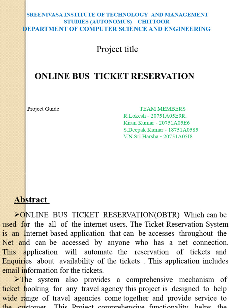 Bus Resevervation I | PDF | Computing | Computer Science