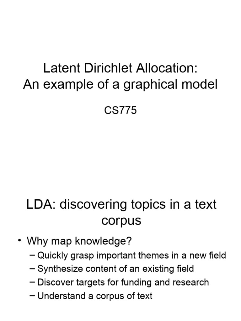 Latent Dirichlet Allocation: An Example of A Graphical Model | PDF | Long Term Potentiation ...