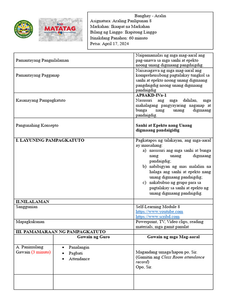 AP 8 LESSON 1docx | PDF