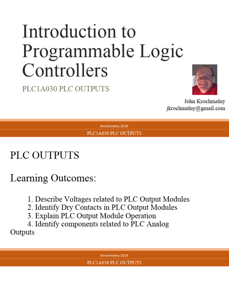 PLC1A030 Introduction To PLCs OUTPUTS | PDF | Programmable Logic Controller | Computer Science