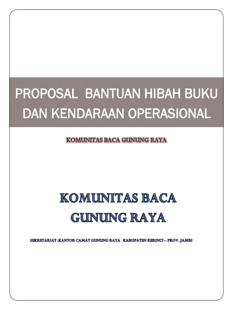KOMUNITAS BACA GUNUNG RAYA Sekretariat | PDF