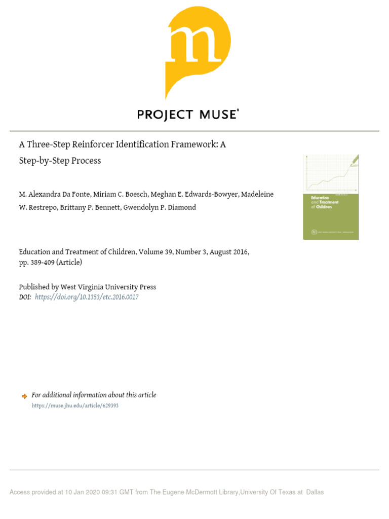 A Three-Step Reinforcer Identification Framework A Step-by-Step Process ...