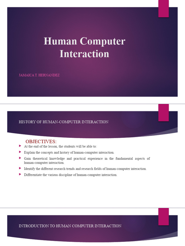 1 Human Computer Interaction Lesson 1 | PDF | Human–Computer Interaction | Graphical User Interfaces