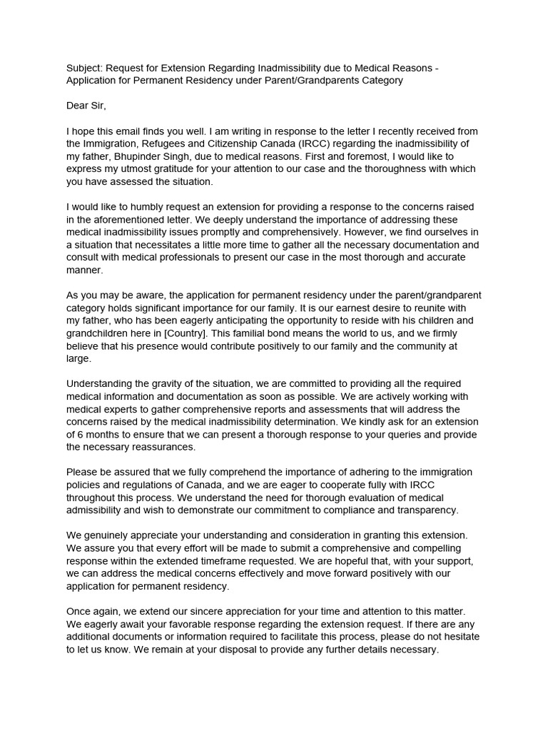 Extension Letter PDF | PDF