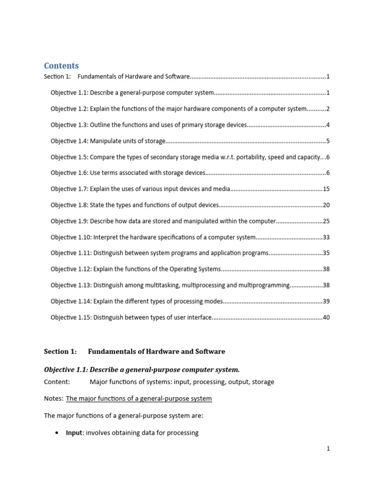 IT Notes for CSEC | PDF | Central Processing Unit | Computer Data Storage