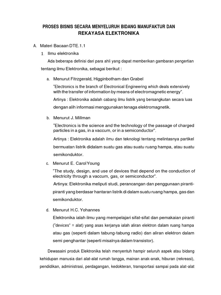 Materi Ajar Proses Bisnis Secara Menyeluruh Bidang Manufaktur Dan - Ke ...