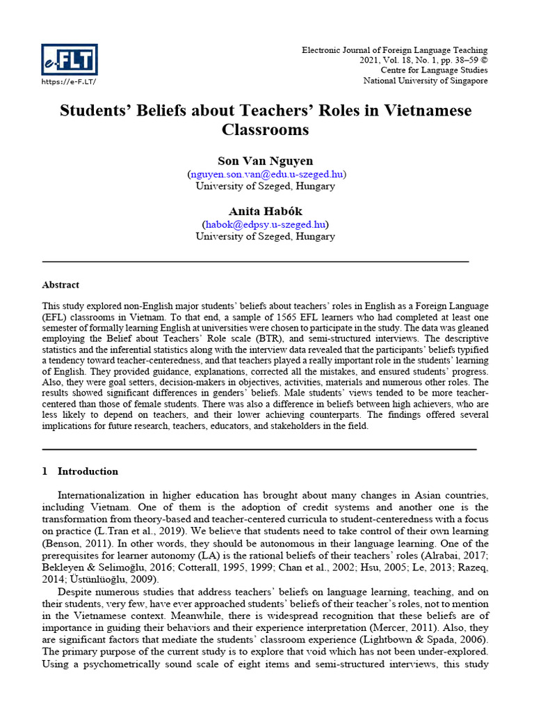 Nguyen | PDF | Teachers | Learning