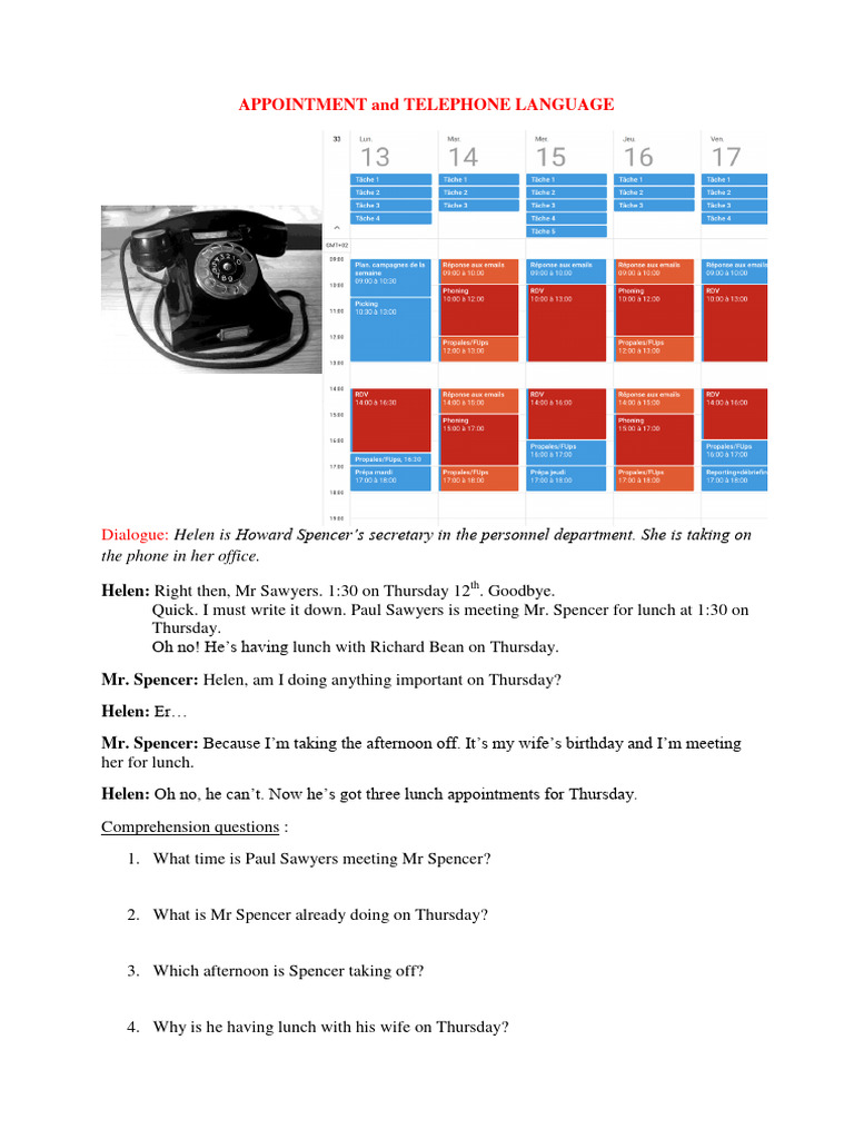 Appointment and Telephone Language JOB APPLICATION LETTER | PDF | Telephony