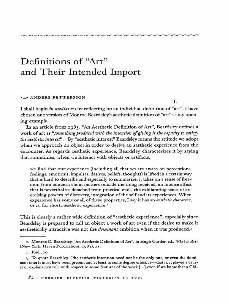 Definitions of Art | PDF