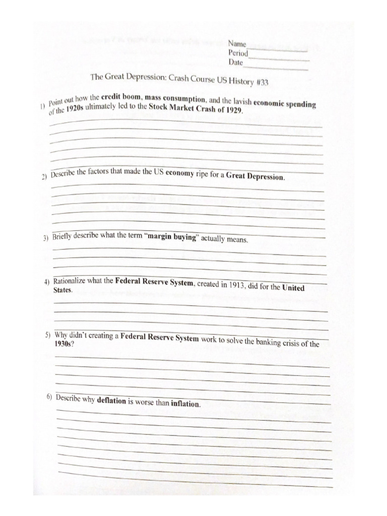 The Great Depression Crash Course US History | PDF