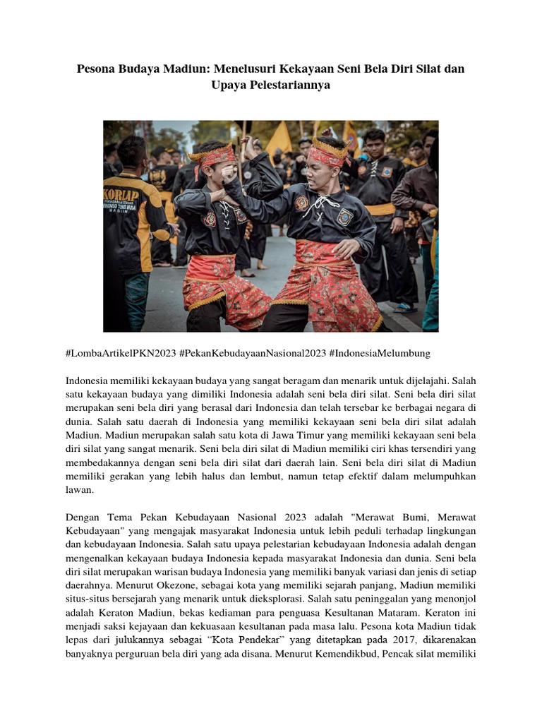 Pelestarian Silat di Budaya Madiun | PDF | Gaya Hidup