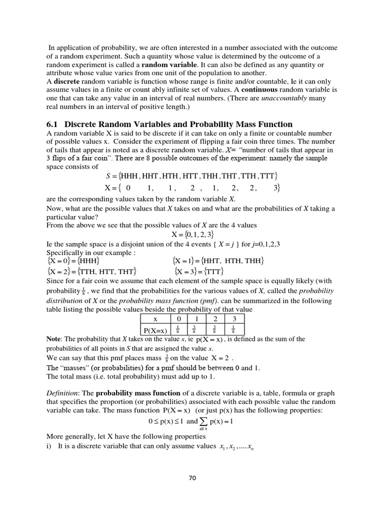 Random Variables | Download Free PDF | Probability Distribution | Random Variable