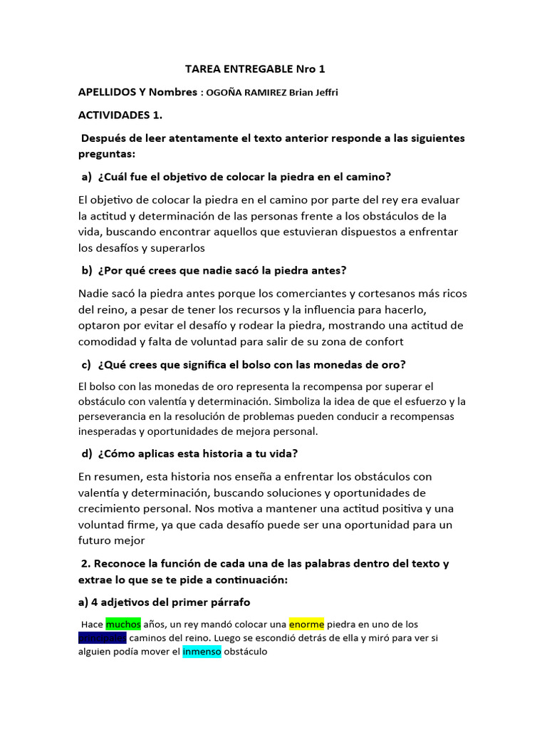 TAREA ENTREGABLE Nro 1 Lenguaje Comunicacion | PDF