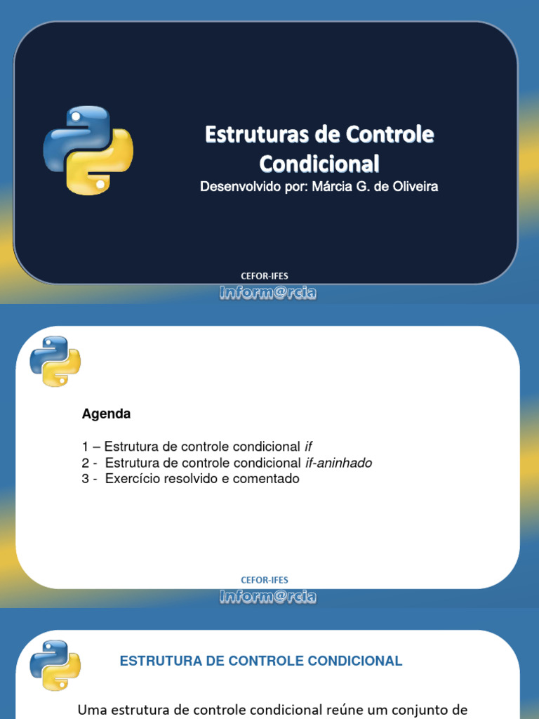 Cefor Ifes | PDF | Controle de fluxo | Python (linguagem de programação)