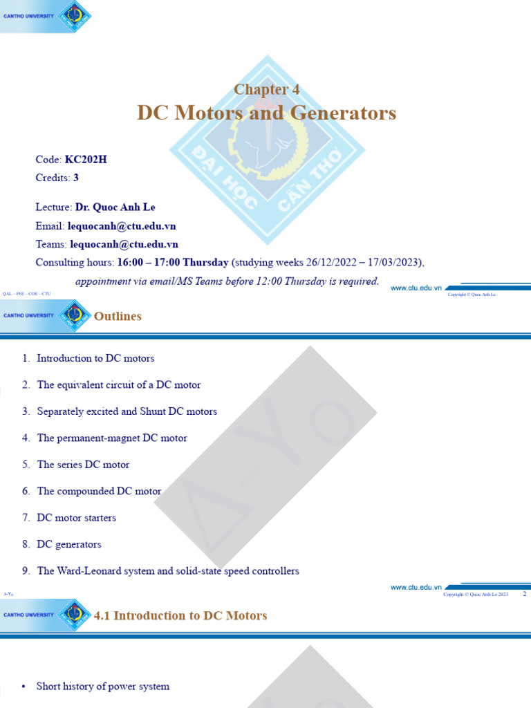 EM2_C4_DC Motors and Generators | PDF | Electric Motor | Inductor