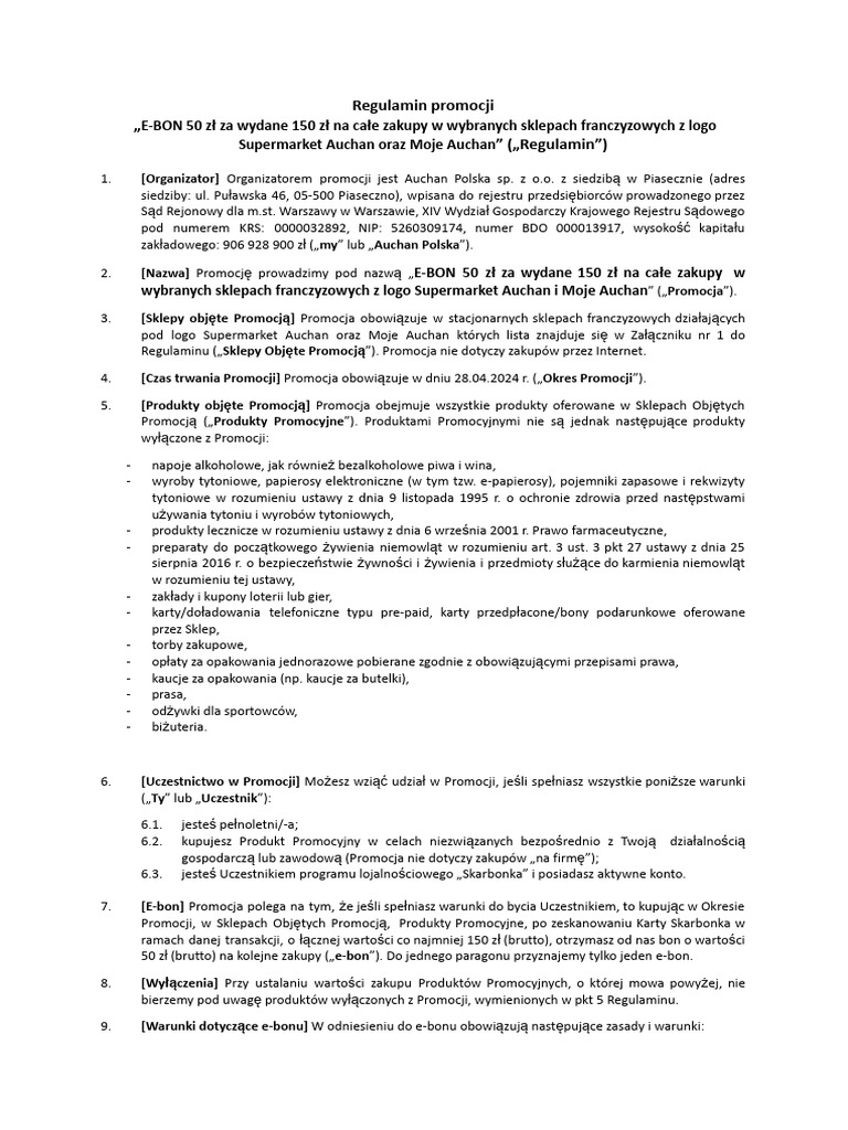 E BON 50 ZL Za Wydane 150 ZL Na Cale Zakupy W Wybranych Sklepach Franczyzowych Z Logo ...