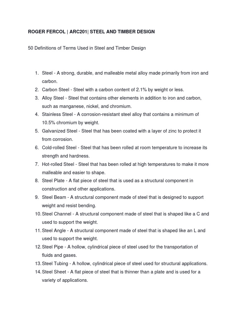 Fercol Assignment1 Steel&timber | PDF | Steel | Wood