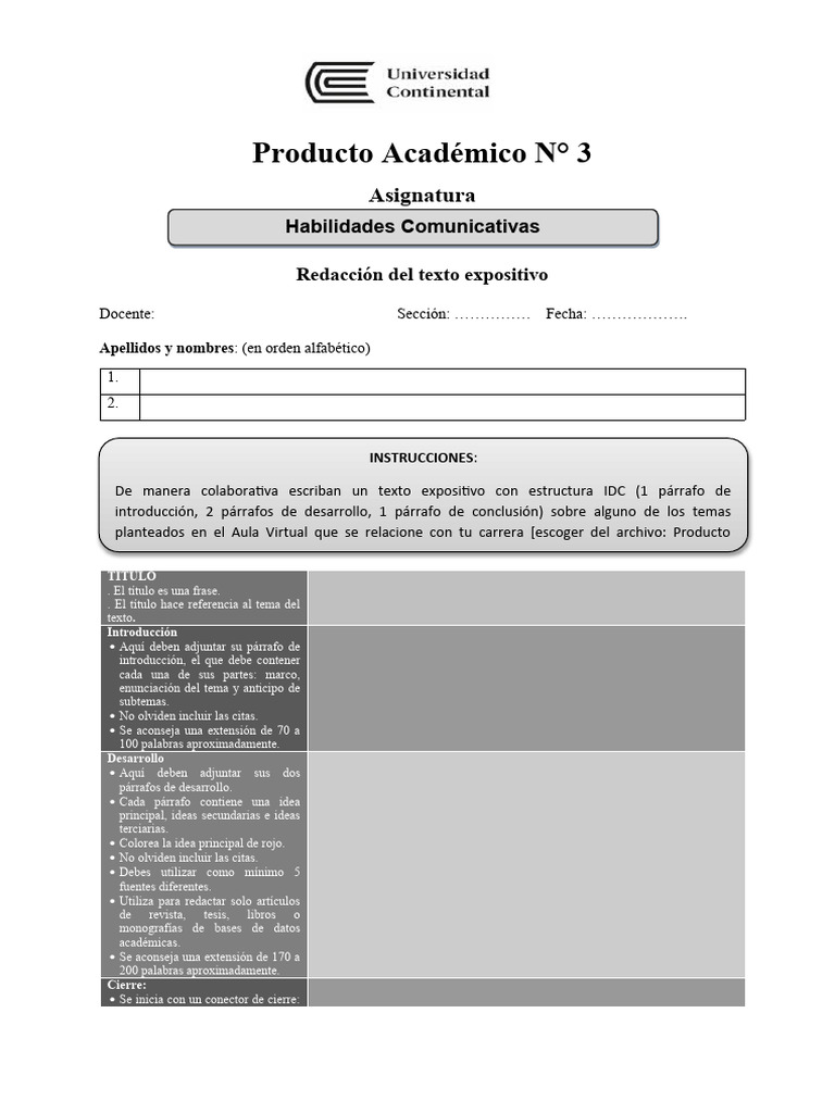 Producto Académico 3 (Formato) | Descargar gratis PDF | Estilo apa
