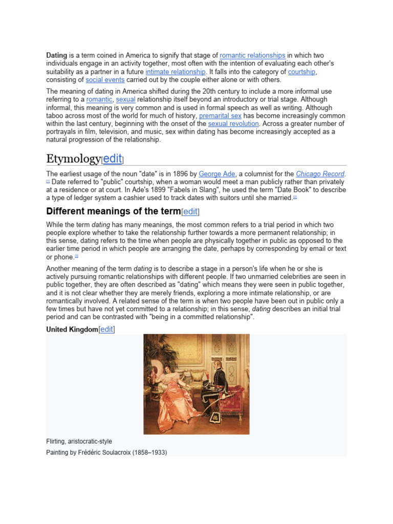 Dating | PDF | Courtship | Intimate Relationships