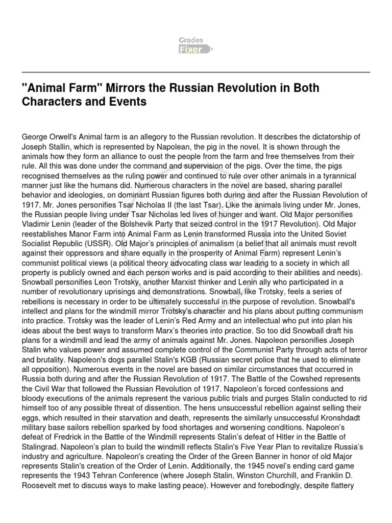 Animal Farm | PDF | Russian Revolution | Joseph Stalin