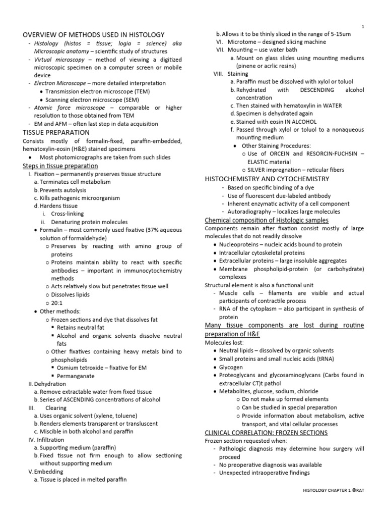 Histology Chapter 1 | PDF | Histology | Microscopy
