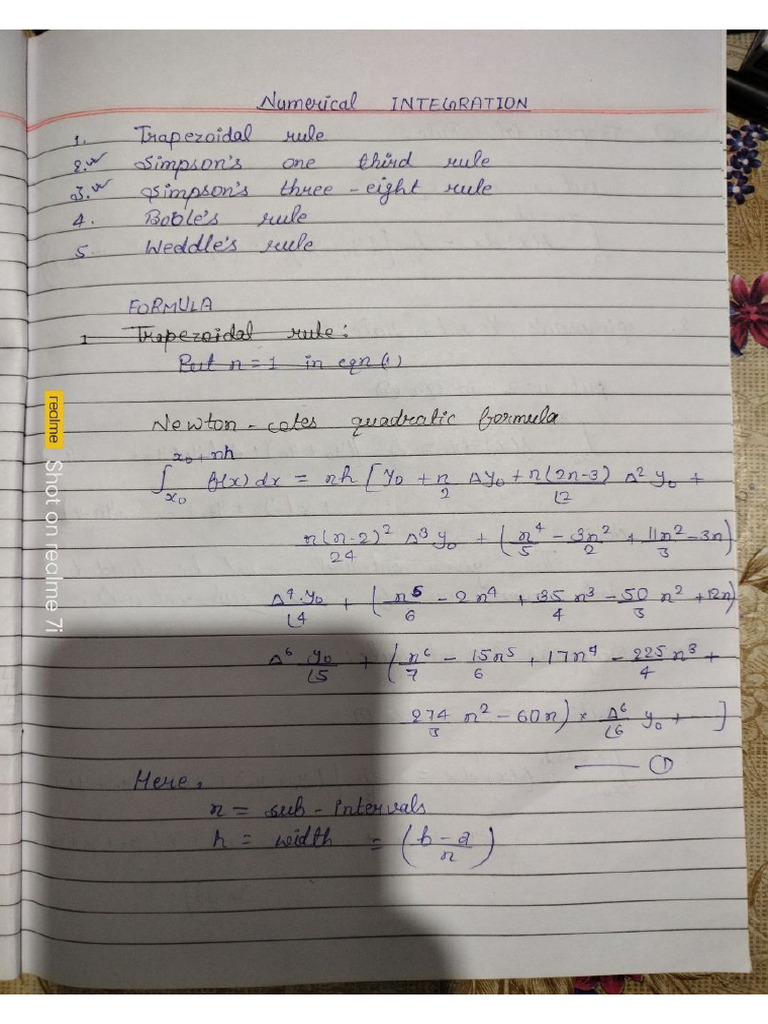 Unit - 5 Numerical Integration | PDF