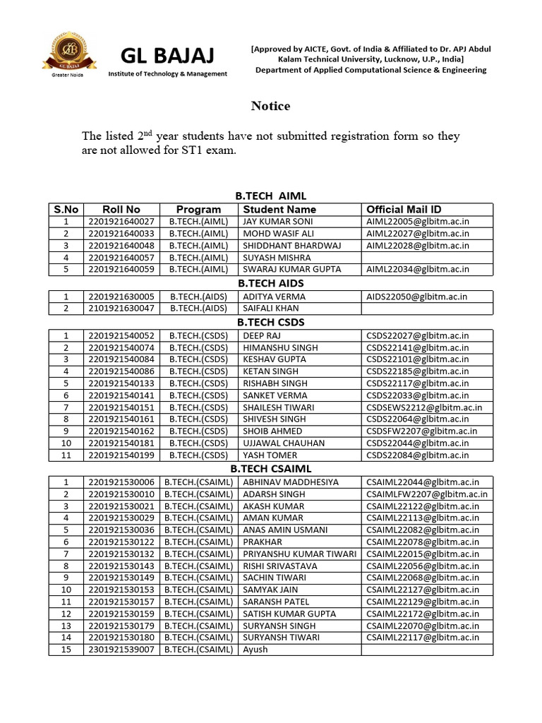 2nd Year Notice Registration | PDF | Career And Technical Education ...