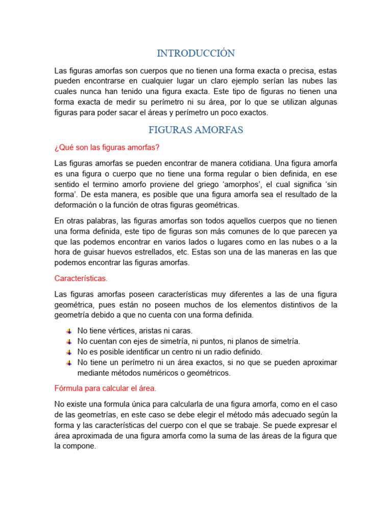 Figuras Amorfas: Definición y Características | PDF | Geometría ...