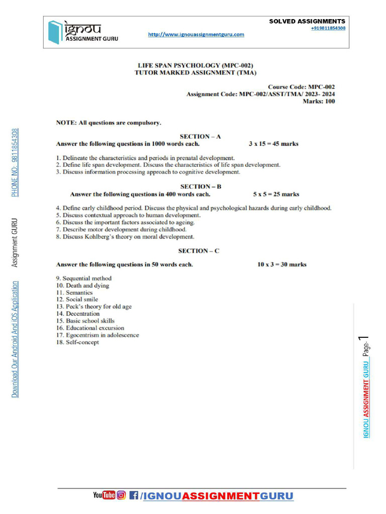 MPC 002 EM 2023 24 IGNOUAssignmentGuru - GURUji Bjycyq | PDF
