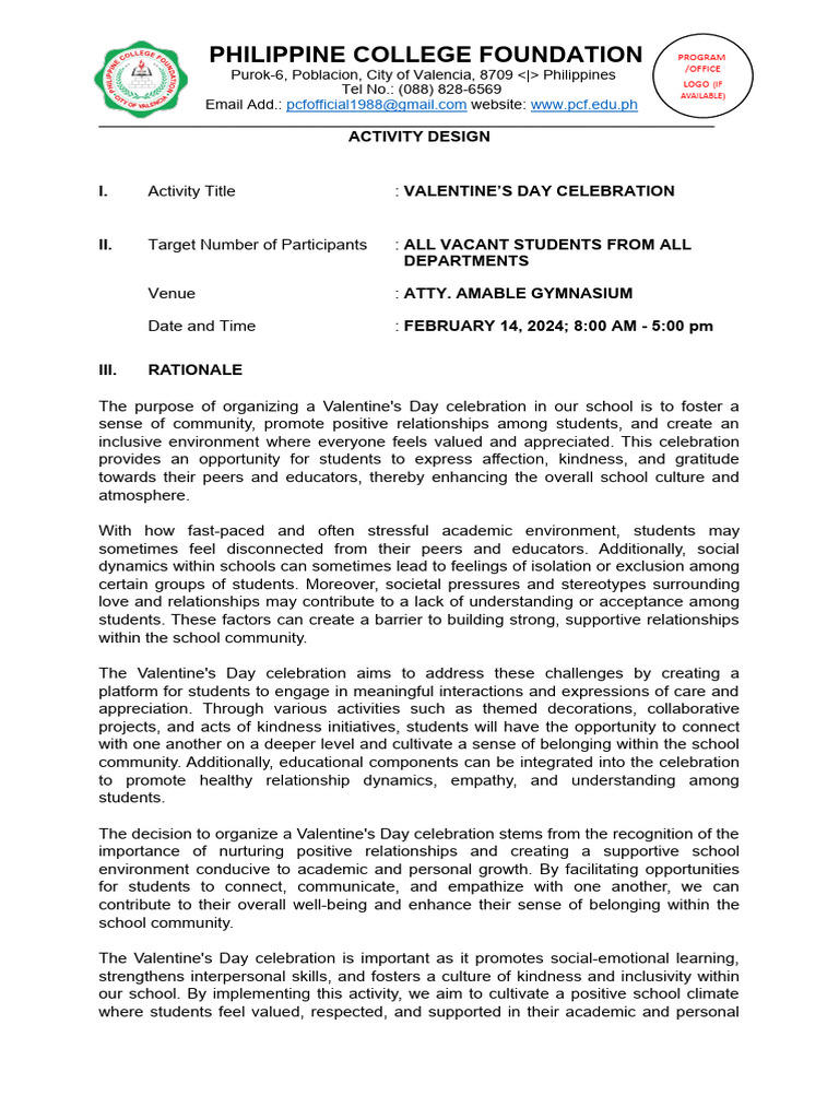 Activity Design Format | PDF | Community | Empathy