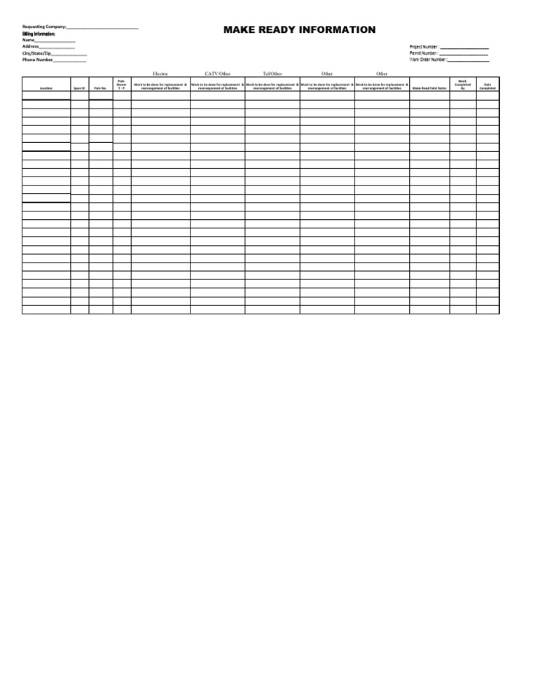 Blank We Make Ready Sheet | PDF Blank We Make Ready Sheet | PDF