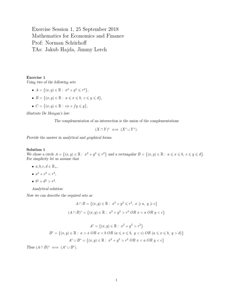 Exercises Mef 1 2018 Solution Pdf Mathematical Logic Mathematics