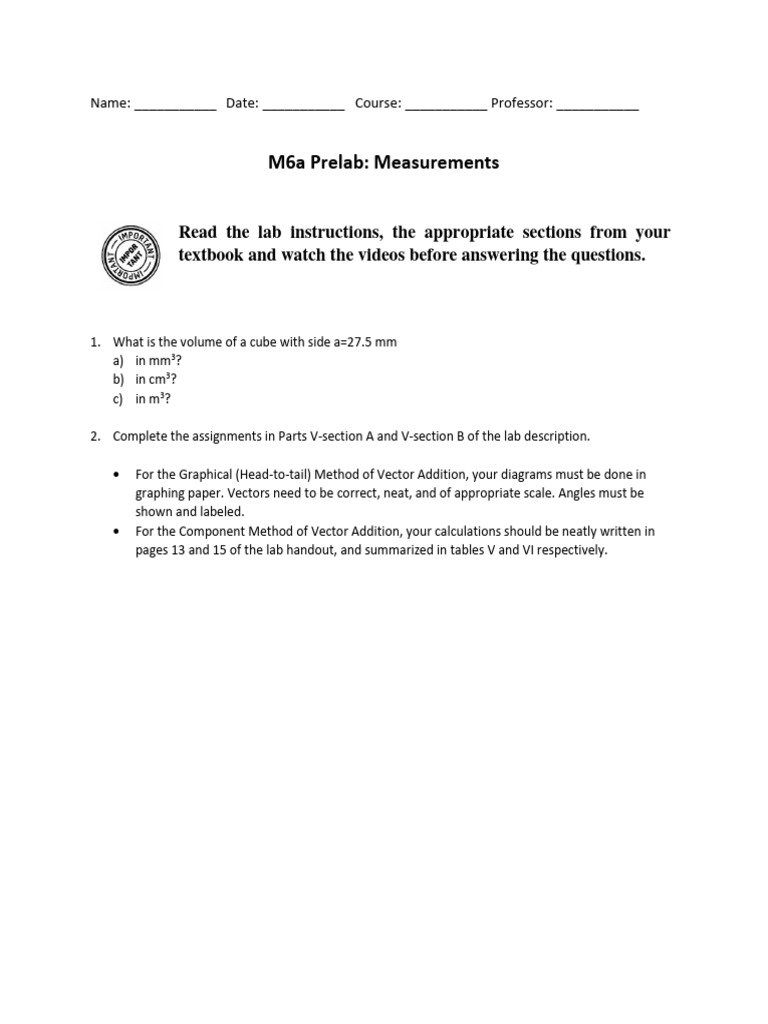 Prelab 1 M6a Fall 2021 | PDF Prelab 1 M6a Fall 2021 | PDF
