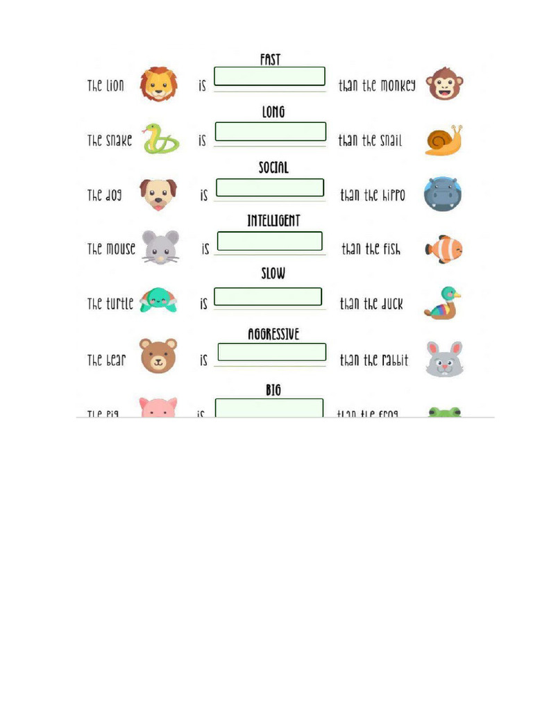 Comparing Animals | PDF