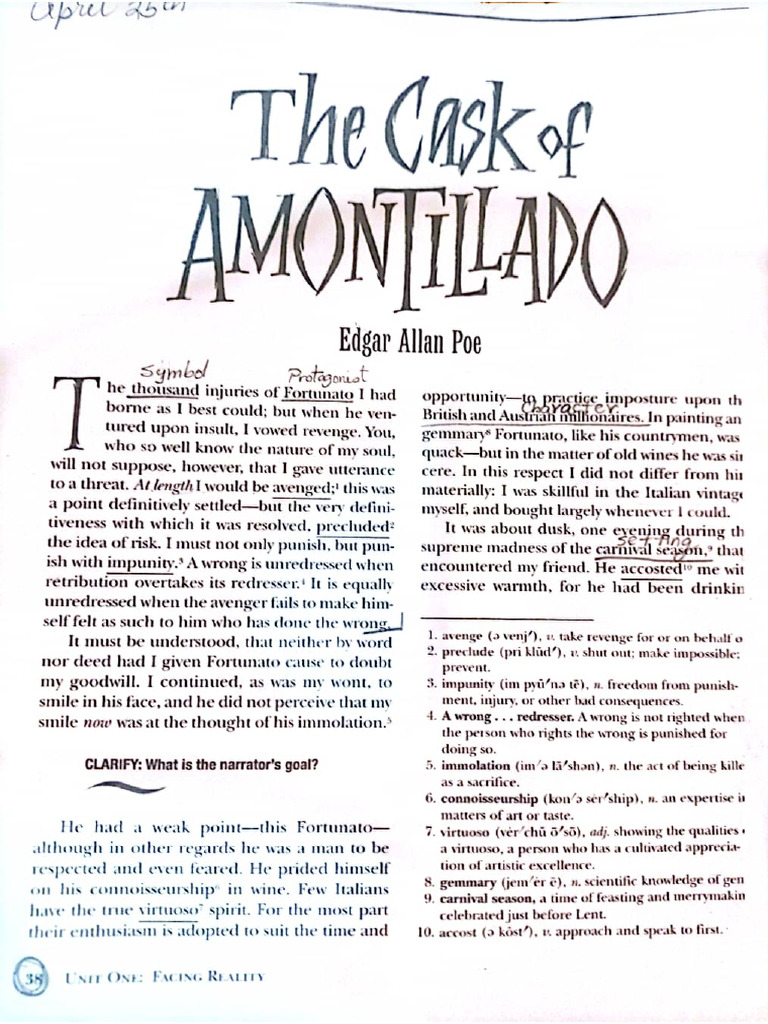 The Cask of Amontillado | PDF