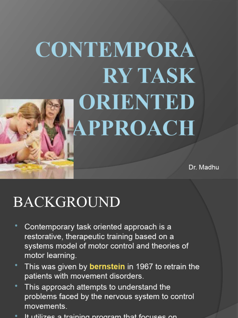 Contemporary Task Oriented Approach | PDF | Occupational Therapy | System