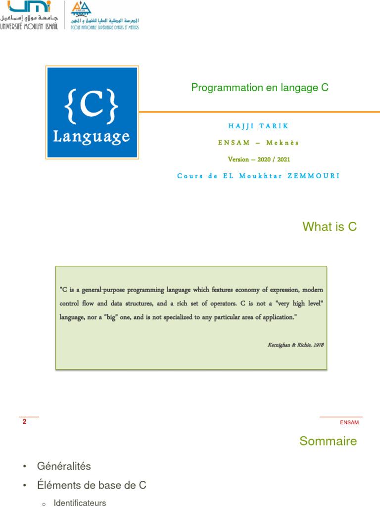Guide complet du langage C PDF | PDF | C (Langage de programmation) | ASCII
