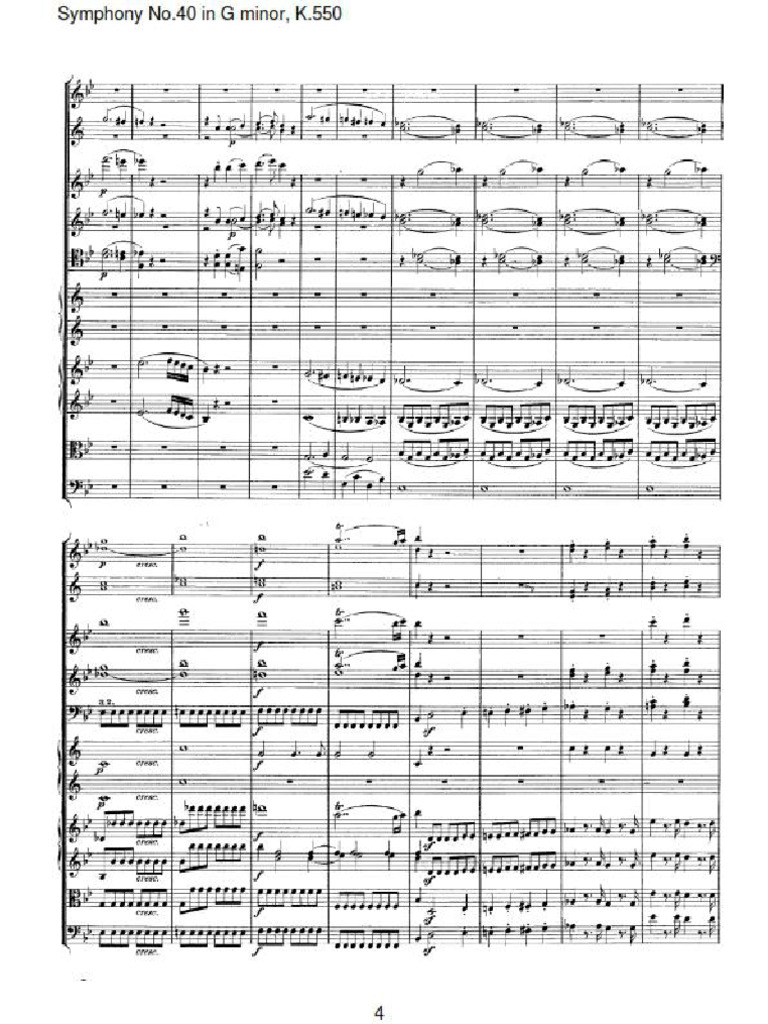 IMSLP00072-Mozart - Symphony No 40 in G Minor, K550 004 | PDF