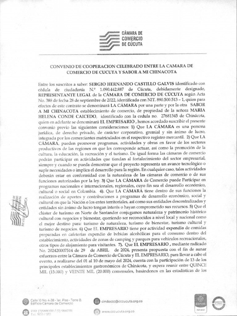 Convenio de Cooperacion Firma | PDF