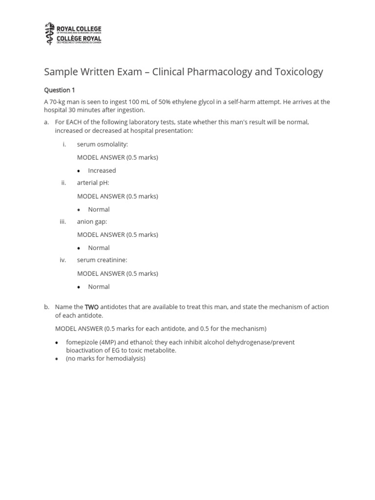Clinical Pharmacology Exam Sample | PDF | Drugs | Pharmacology