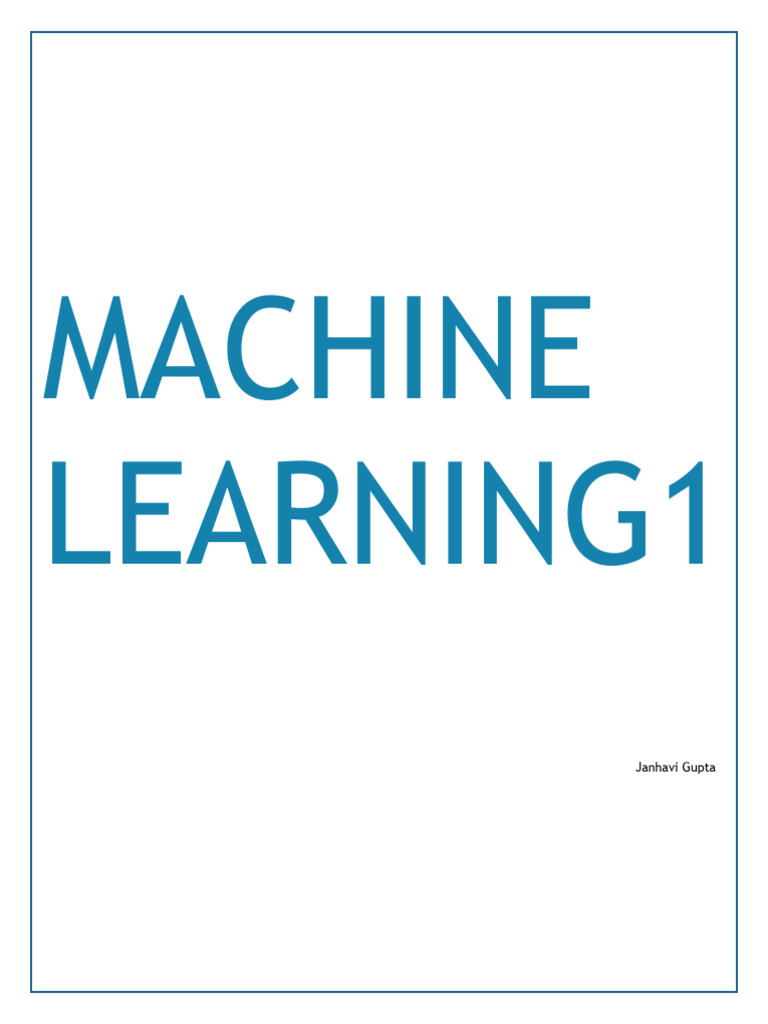 ML 1 | PDF | Cluster Analysis | Principal Component Analysis
