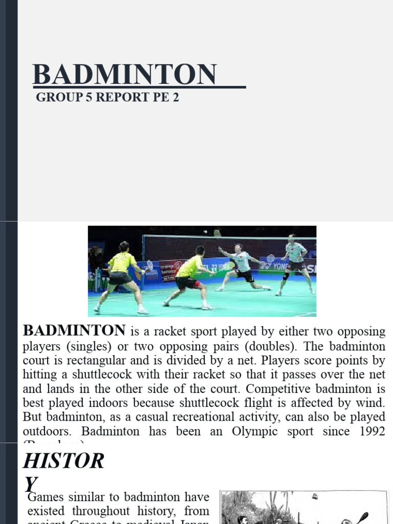 Pe Badminton | PDF | Games Of Physical Skill | Sports