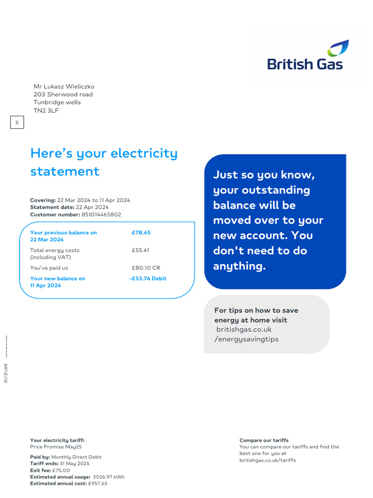 Electricity Statement Apr 2024 | PDF | Annual Percentage Rate | Power ...