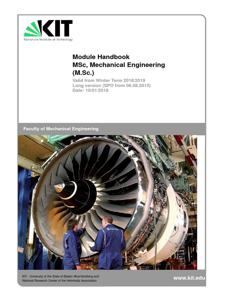 MSc-Mechanical Engineering Module KIT | PDF | Engineering | Mechanical Engineering