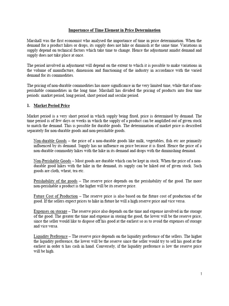 H#8 Importance of Time Element in Price Theory | PDF | Long Run And ...
