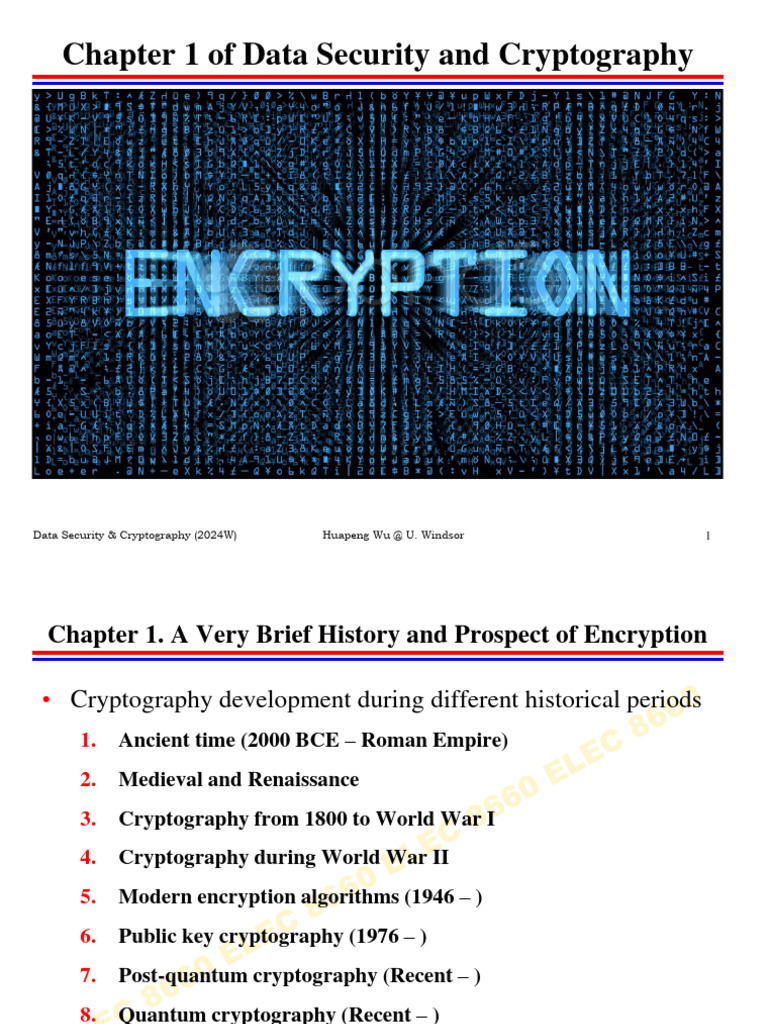 Ch1 2024 Crypto History | PDF | Cryptography | Encryption