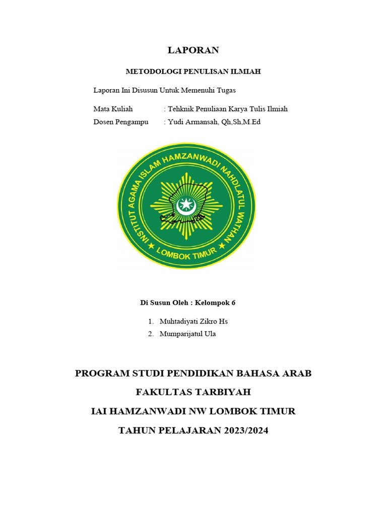 Report - Metodologi Penulisan Ilmiah | PDF