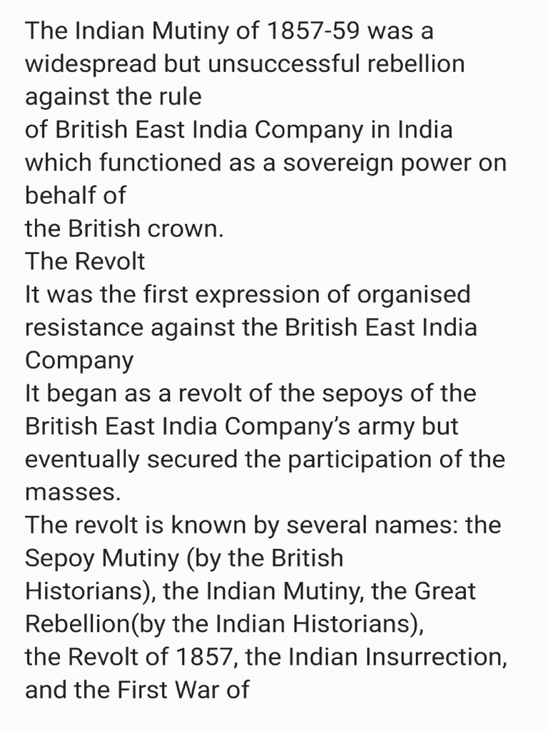 Sepoy Mutiny | PDF