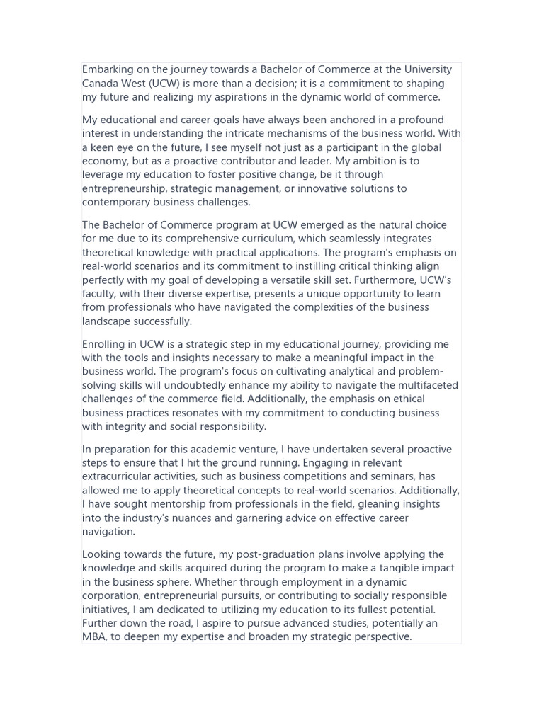 Personal Statement | PDF | Entrepreneurship | Learning