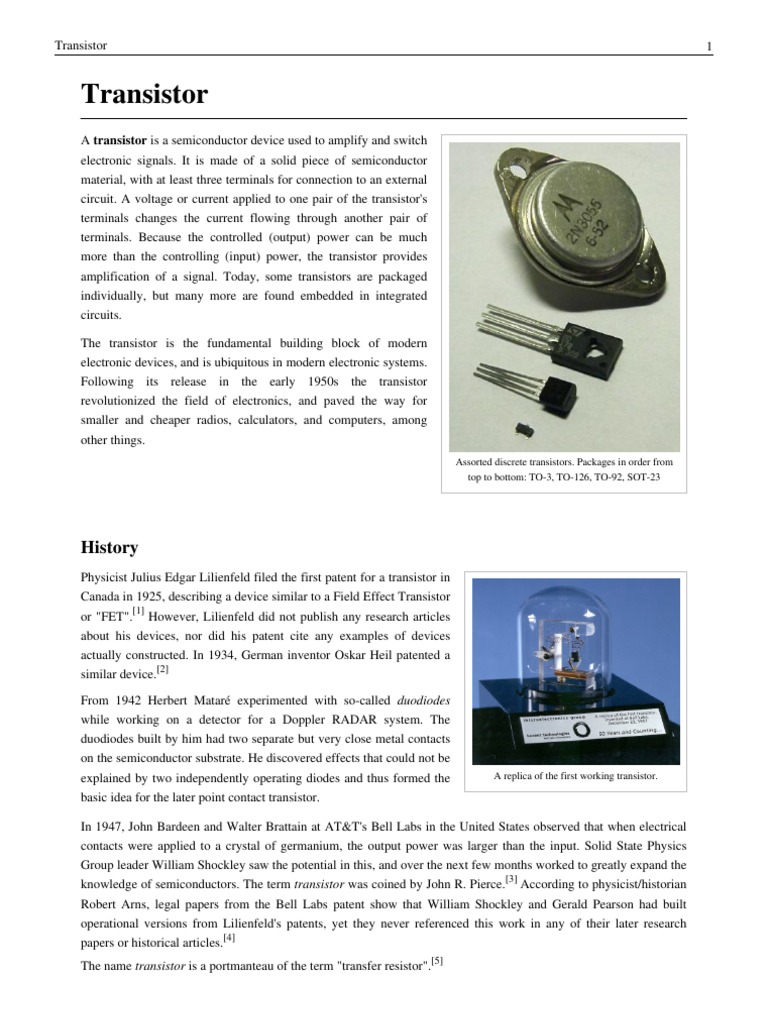Transistor | PDF | Field Effect Transistor | Transistor